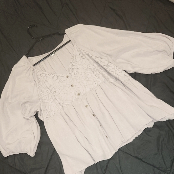 Maurices | Tops | Maurices Lilac Ruffled 34 Sleeve Blouse | Poshmark